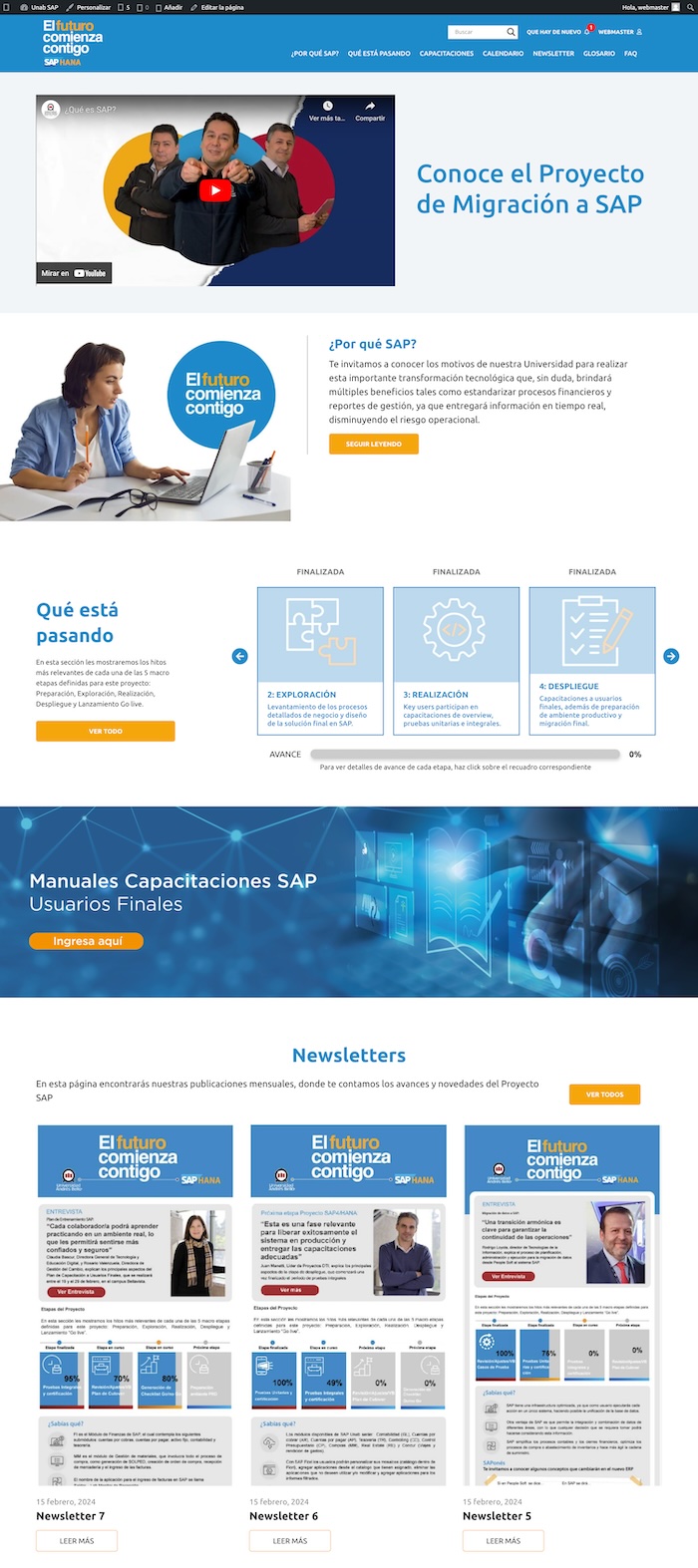 Usuarios SAP ya cuentan con sitio web - Unab Online